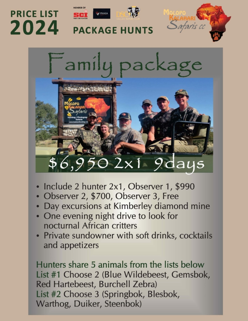 Kalahari Hunting Packages - Affordable and Customizable Safaris.